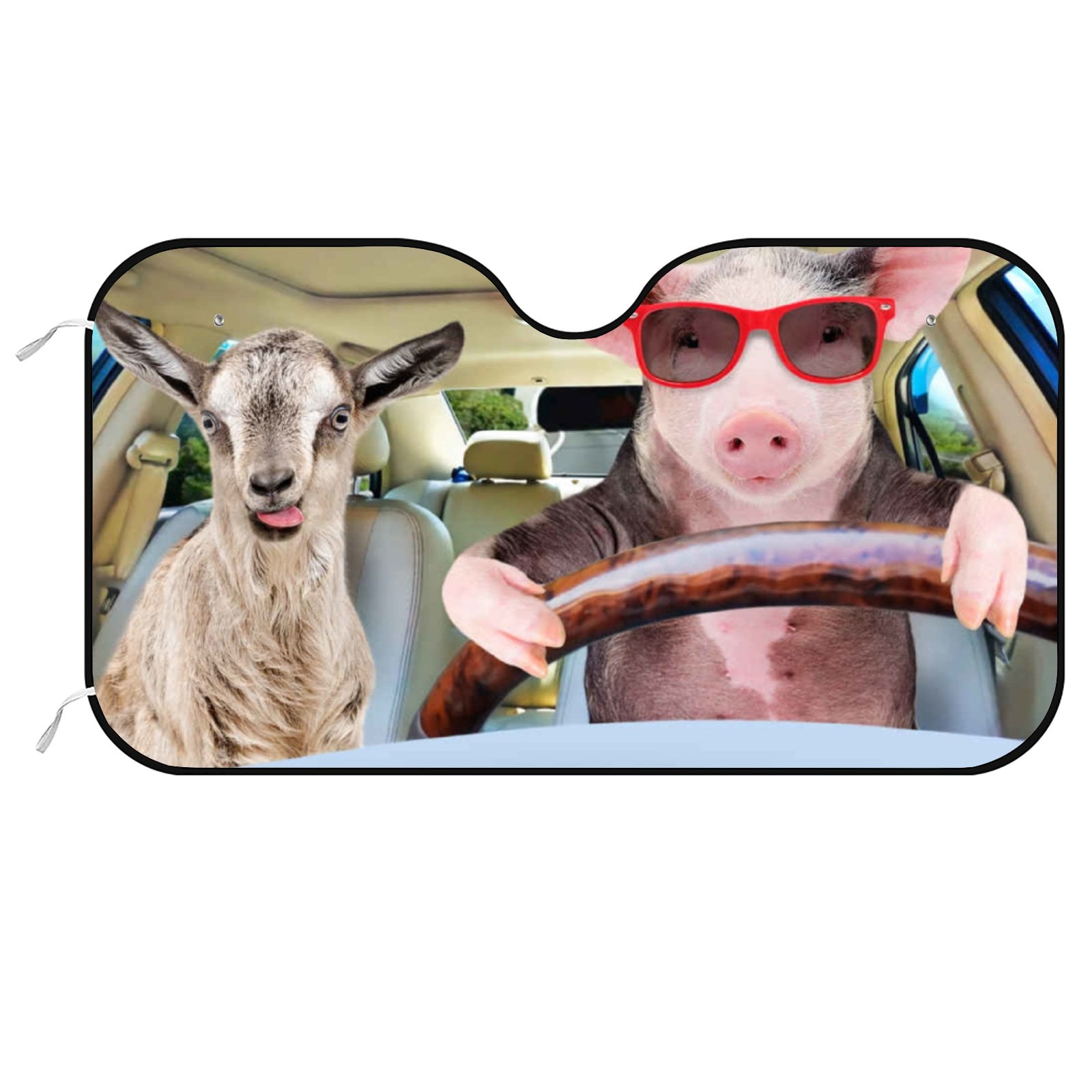 Windshield Sun Shade for Car SUV Truck 55x30 inches, Animal Drive Car ...