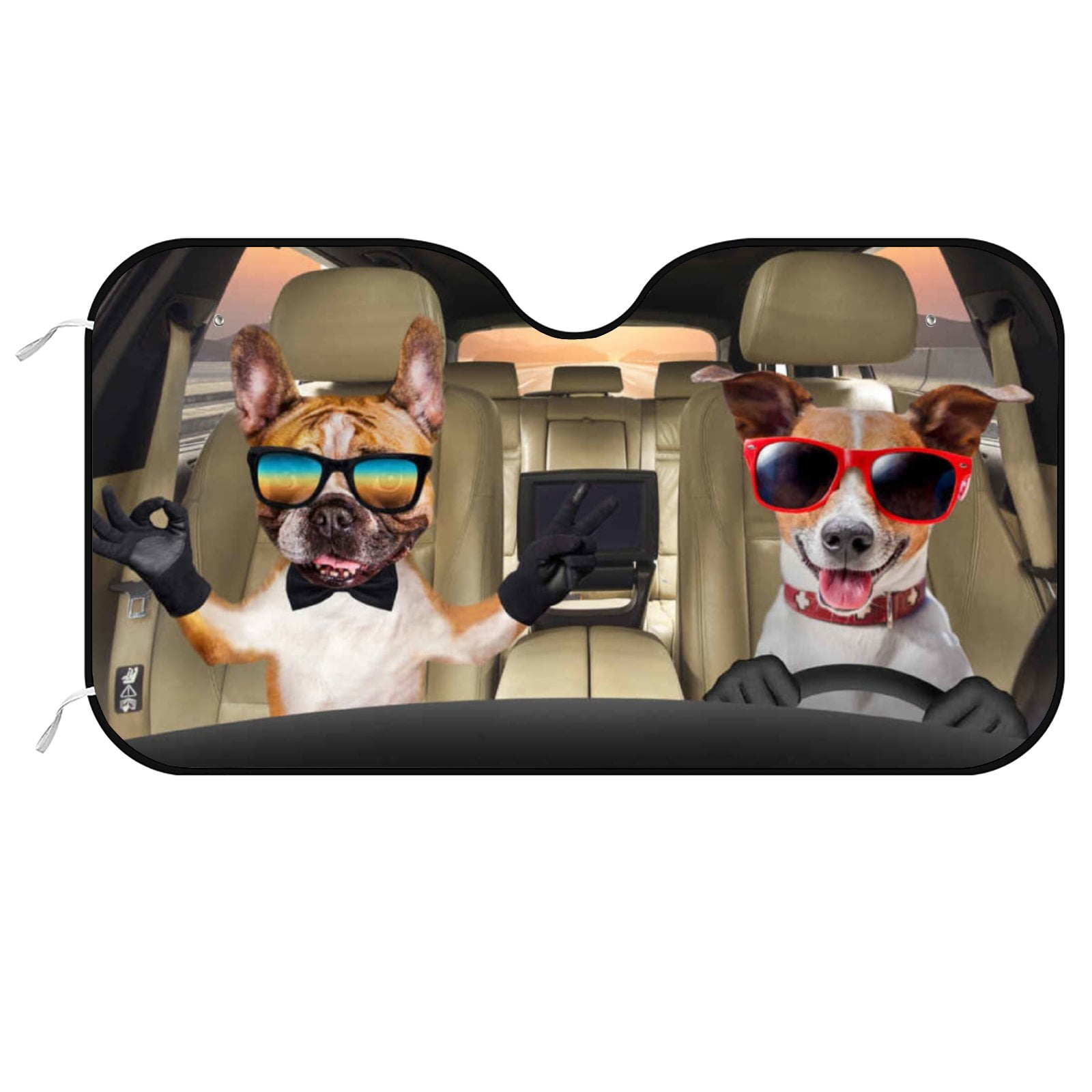 Windshield Sun Shade for Car SUV Truck 55x30 inches, Animal Drive Car ...