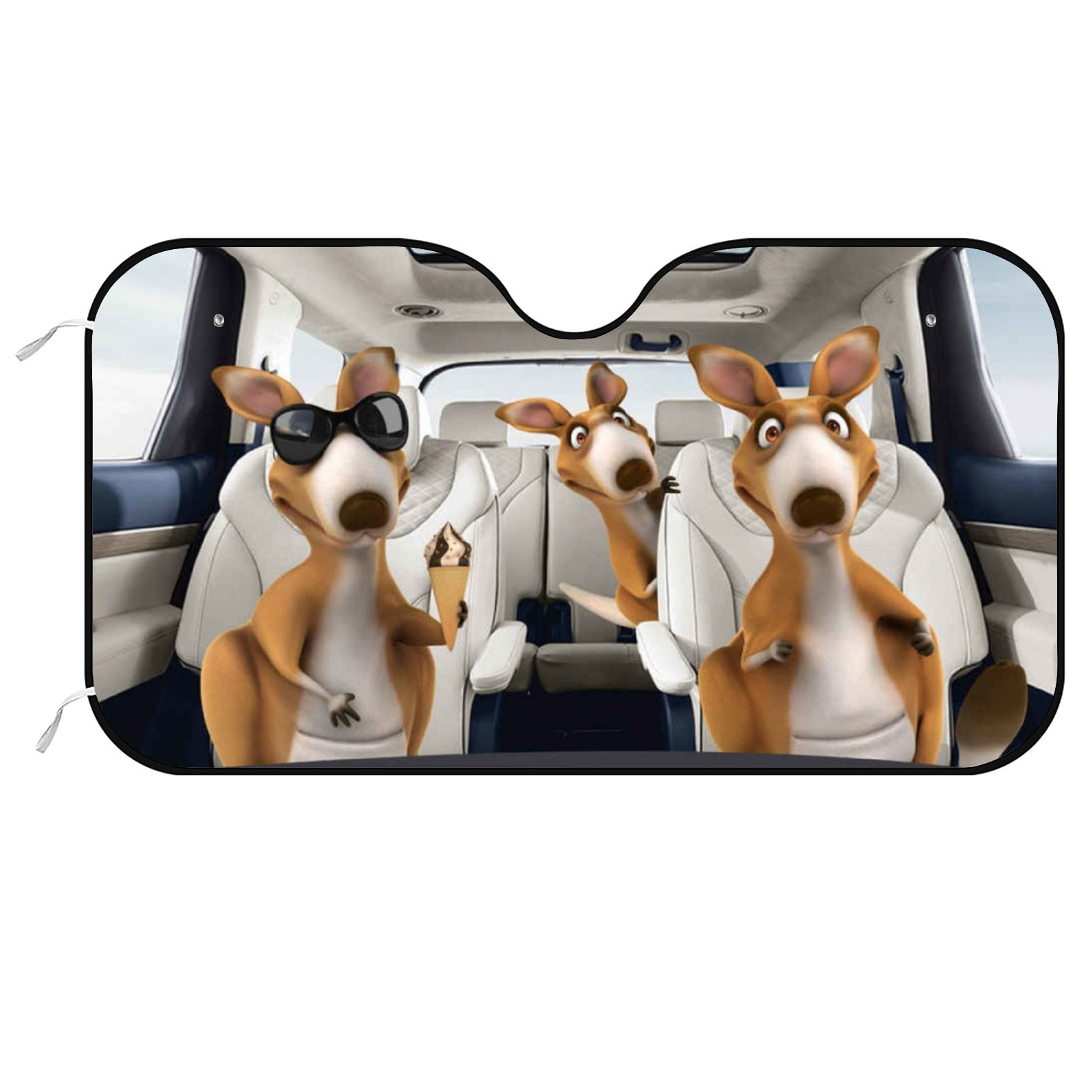 Windshield Sun Shade for Car SUV Truck 55x30 inches, Animal Drive Car ...