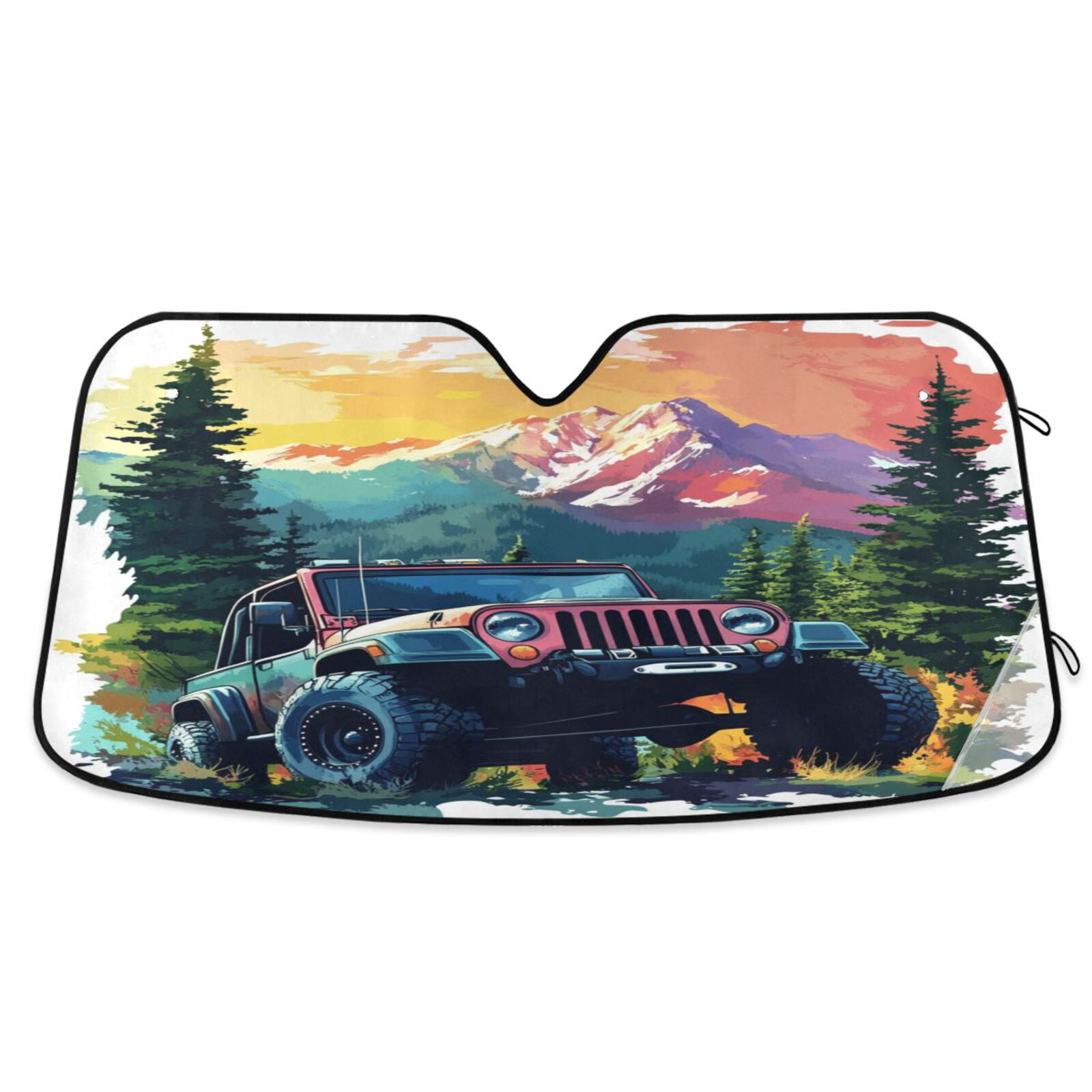 Windshield Sun Shade for Cars, 55"x27.6" Foldable Car Sun Shade with ...