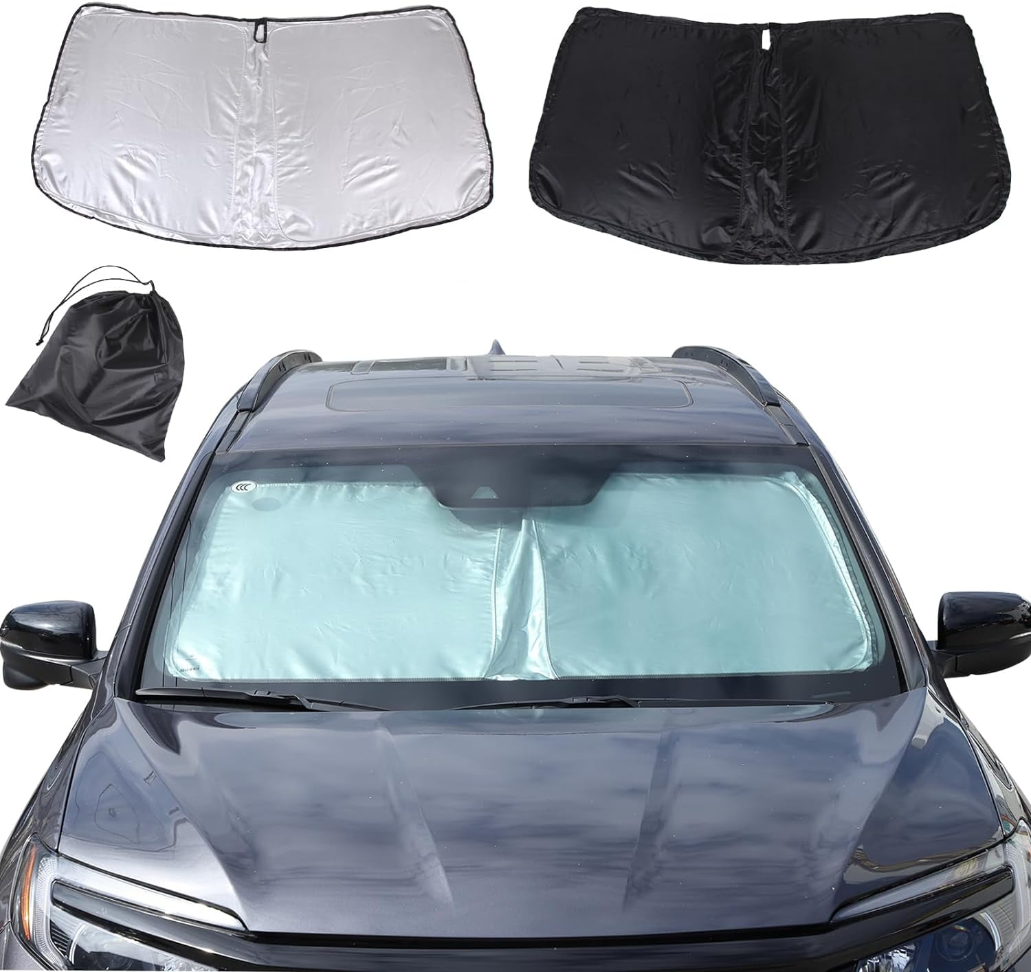 Windshield Sun Shade for Honda Pilot 2016-2022, Foldable UV Ray ...
