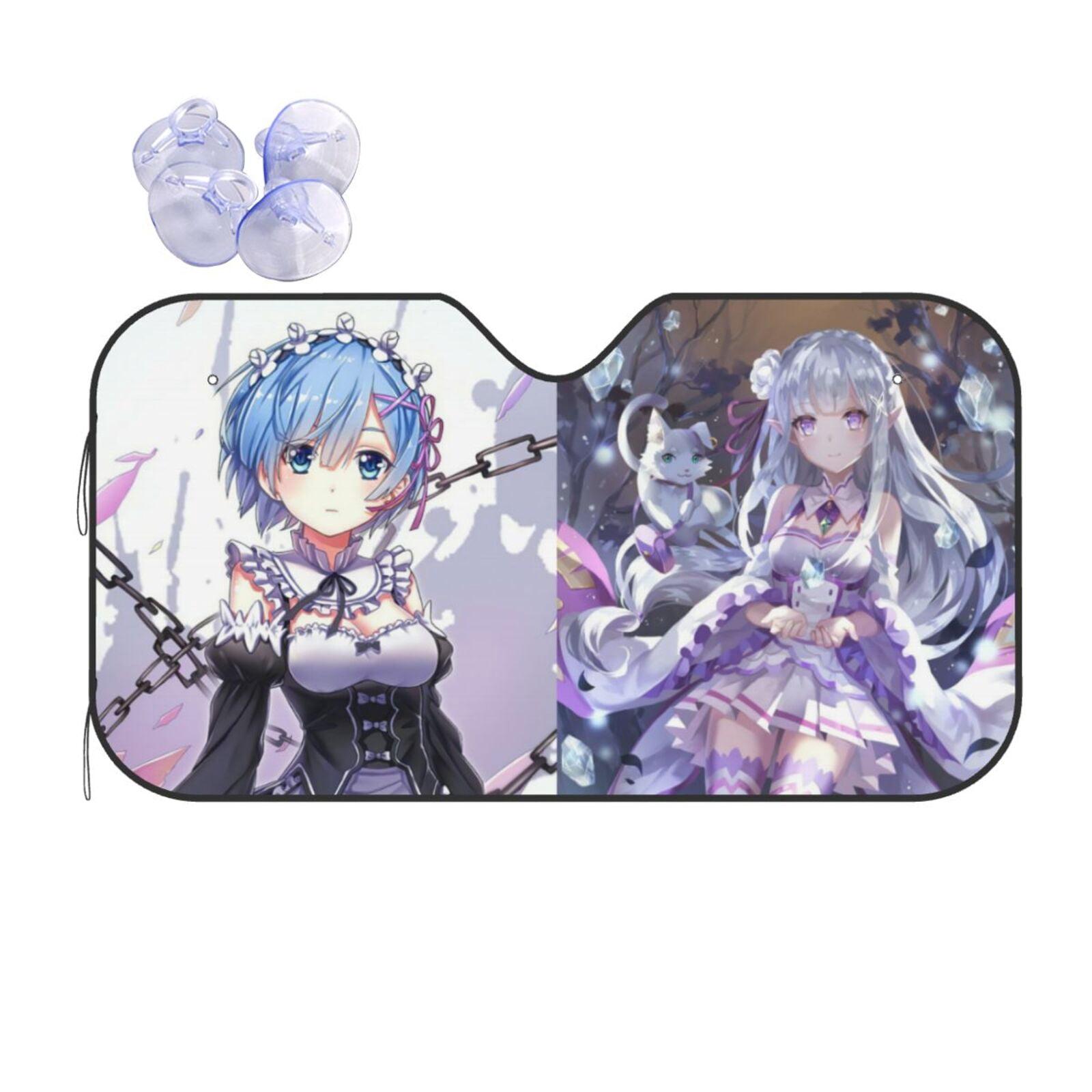 Windshield Sun Shade for Re ZERO-Ram Rem Car sunshade Car Sun Visor for ...