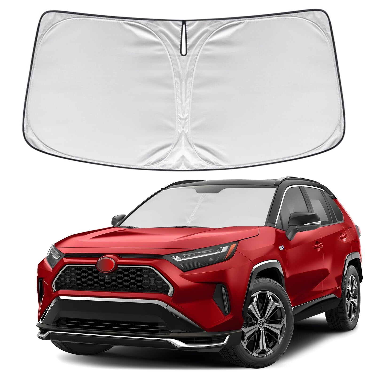 Windshield Sun Shade for Toyota RAV4 2019-2025 -4 Foldable Sunshade SUV ...