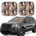 Windshield Sun Shade funny farm pig cow cat face 2 Pieces Car Front Sun ...