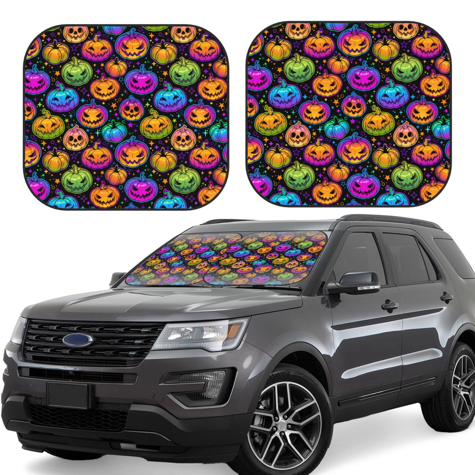 Windshield Sun Shade pumpkins_color_seamless 2 Pieces Car Front Sun ...