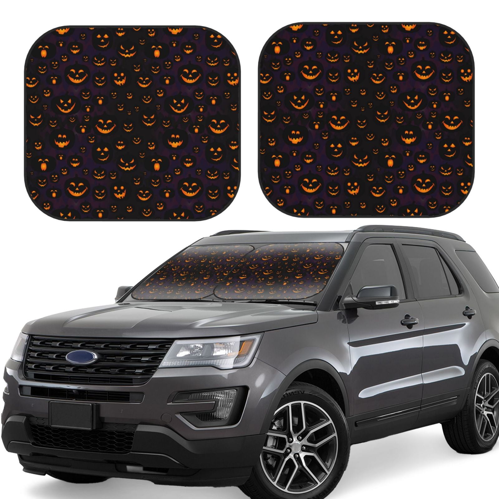 Windshield Sun Shade, pumpkins halloween Pattern Foldable Car Sun Shade ...