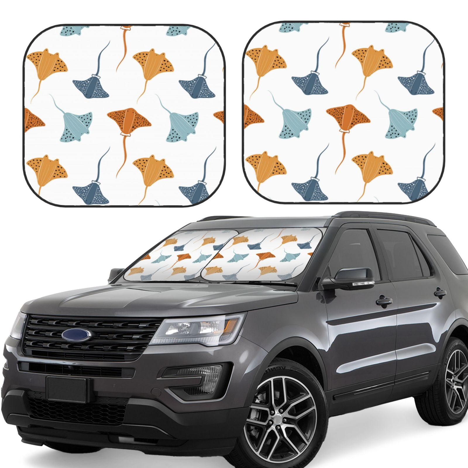 Windshield Sun Shade, stingrays cartoon cute Foldable Car Sun Shade ...