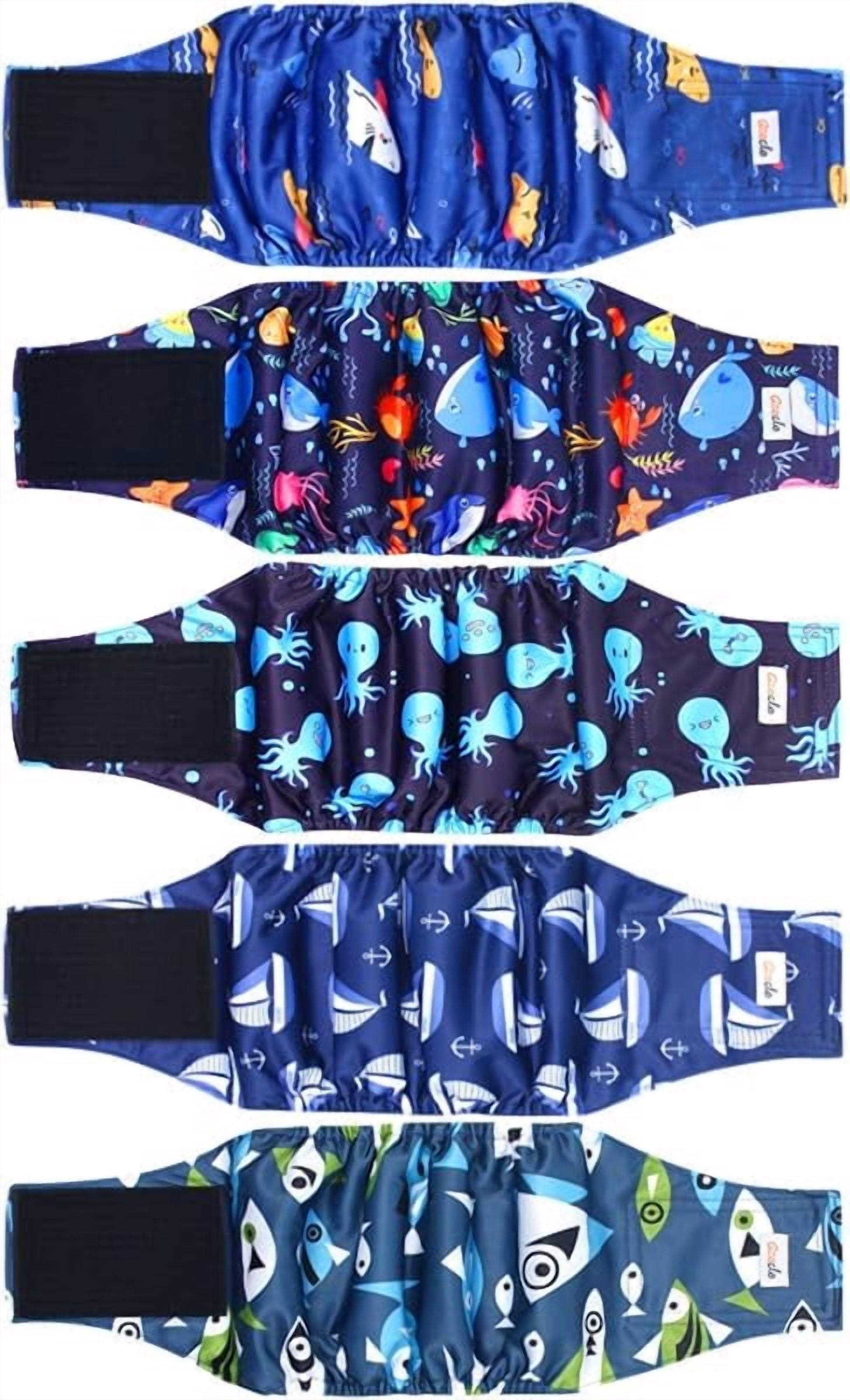5 Pack Dog Diapers Male Reusable, Premium Belly Bands for Dogs, High ...
