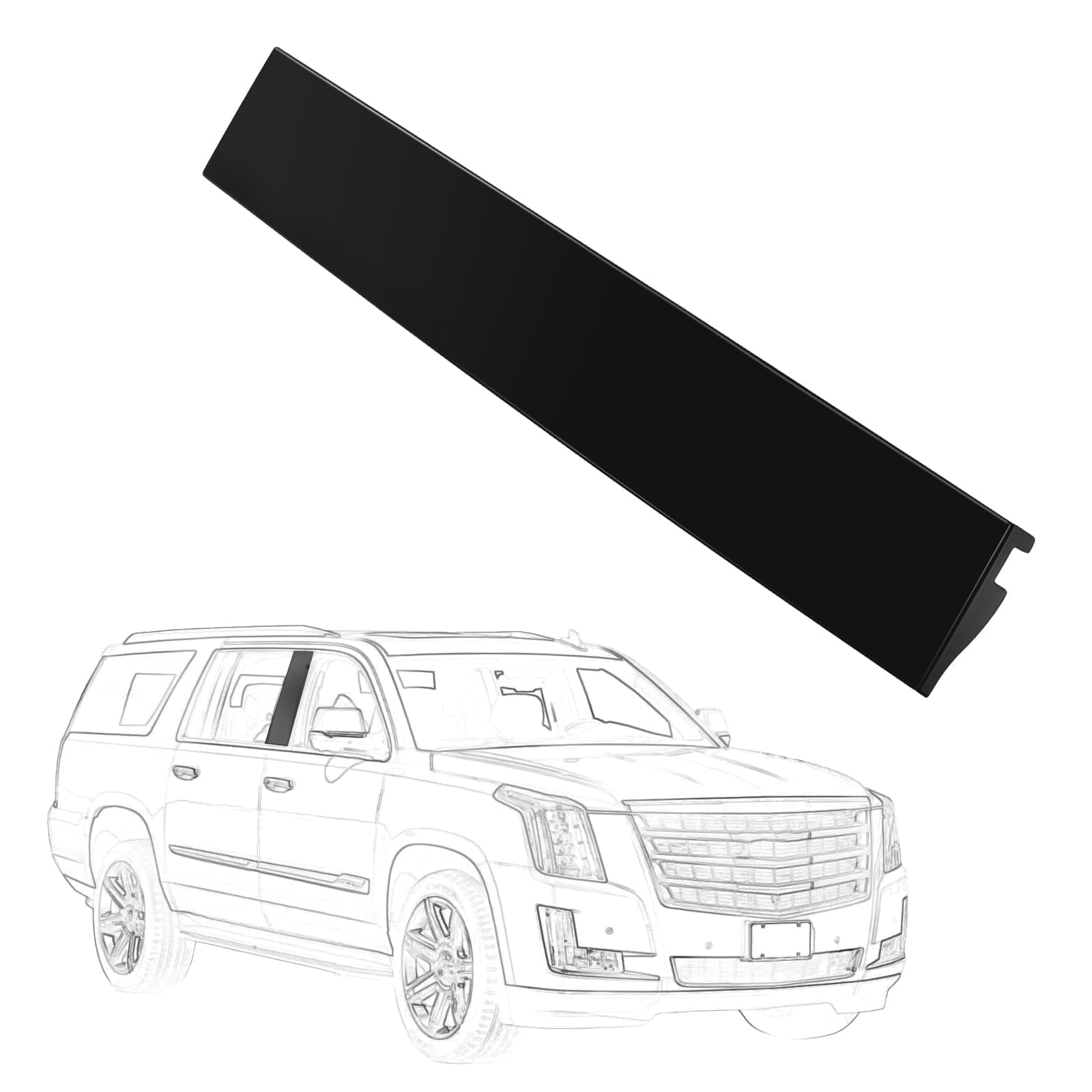 FEXON 926-242 B-Pillar Trim Door Molding, Front Right Passenger Side ...