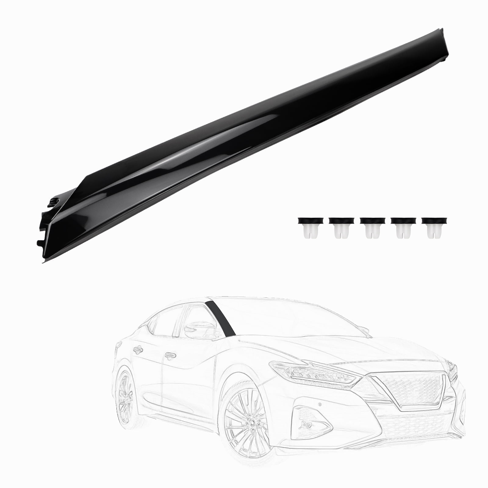 FEXON Front Windshield A-Pillar Trim Molding, 76836-9DD0A, Gloss Black ...
