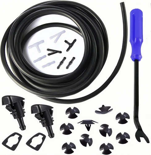 Windshield Washer Sprayer Nozzles Kit Hose Connectors Hood Chrysler ...