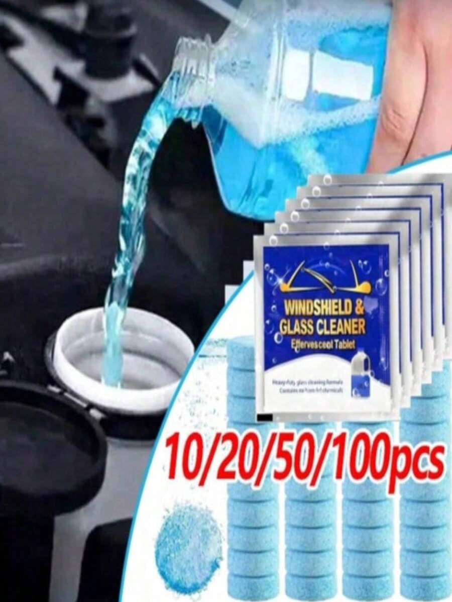 Windshield Washer Tablets 50-Pack, Concentrated Effervescent Glass ...