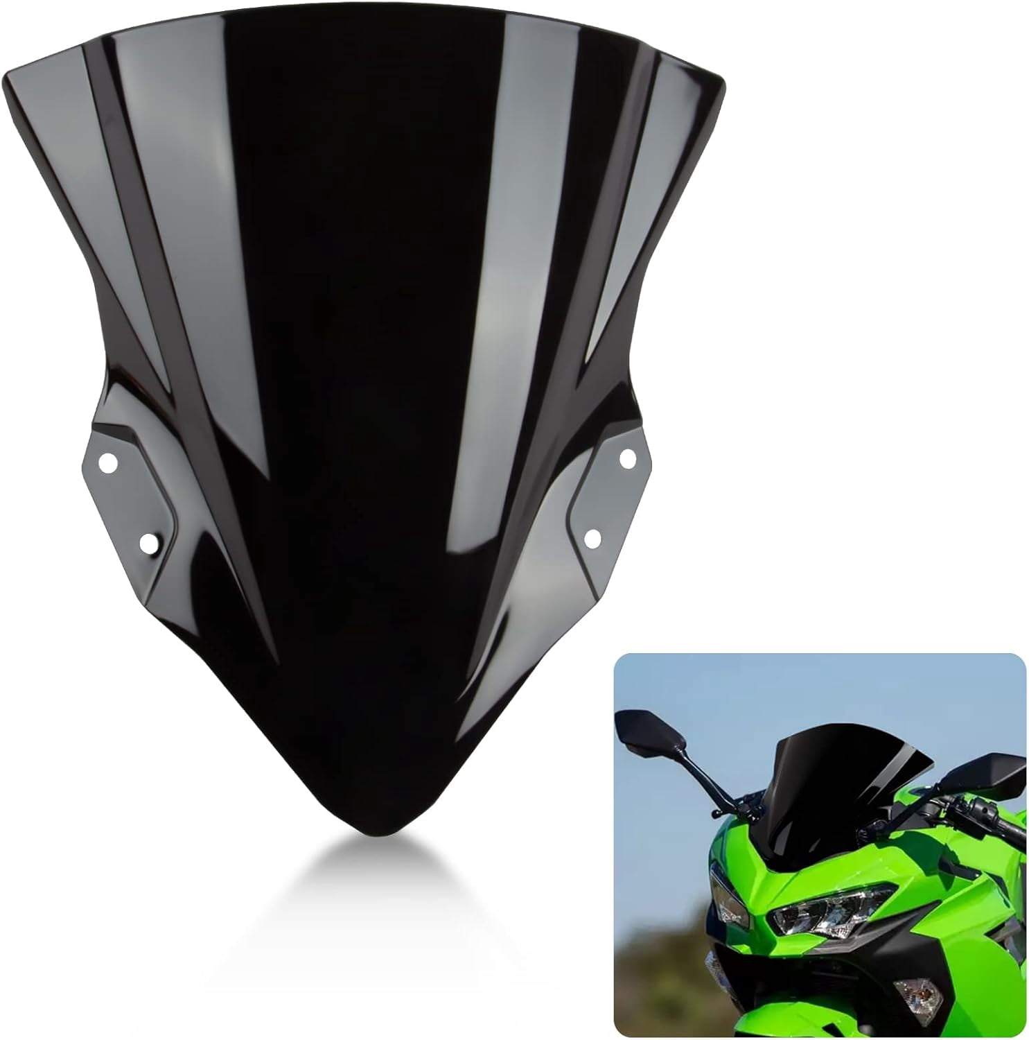 Windshield Windscreen Double Bubble for Ninja 250 400 EX400 2018 2019 ...