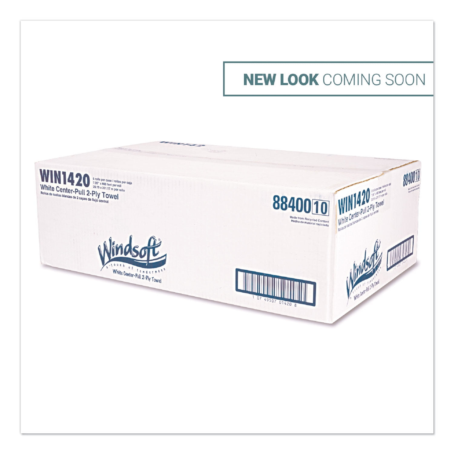 Windsoft Center-Flow Perforated Paper Towel Roll, 7.3 x 15, White, 6 ...