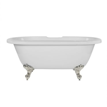 Eden 67 Inch Acrylic Slipper Clawfoot Tub - Rim Faucet Drillings ...