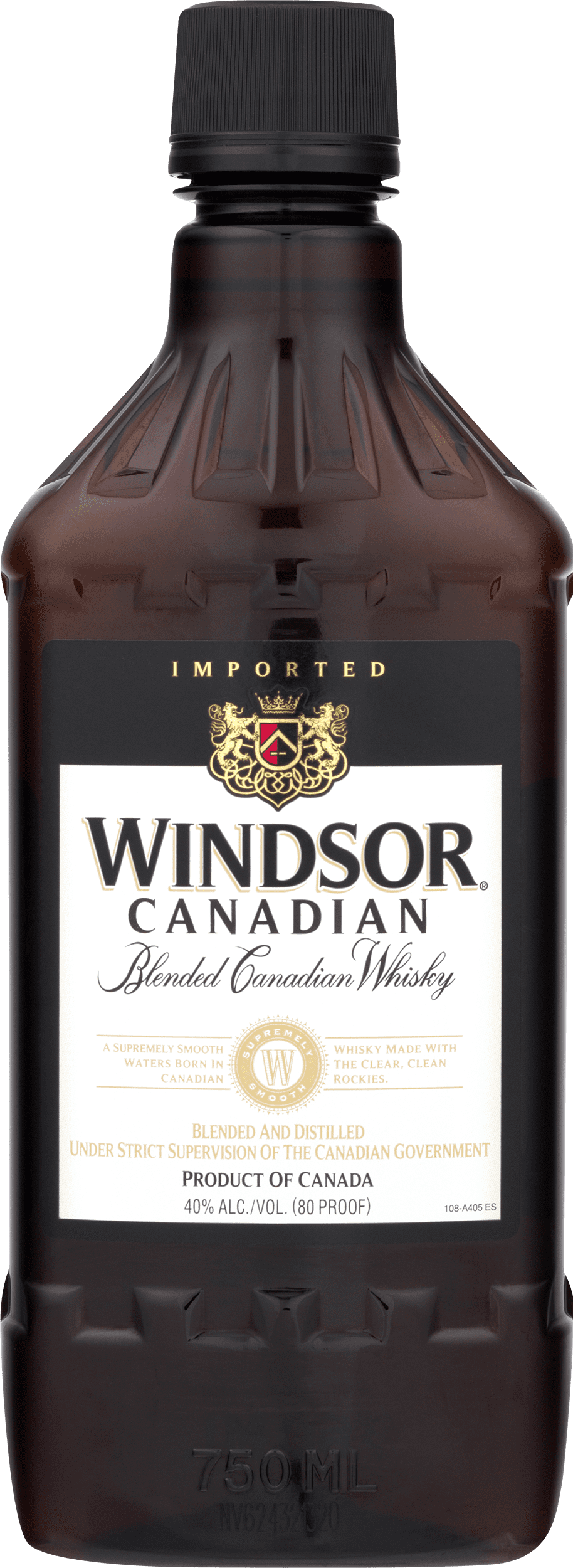 Windsor Blended Canadian Whisky, 40% ABV, 750ml Plastic Bottle, 25.4 fl ...