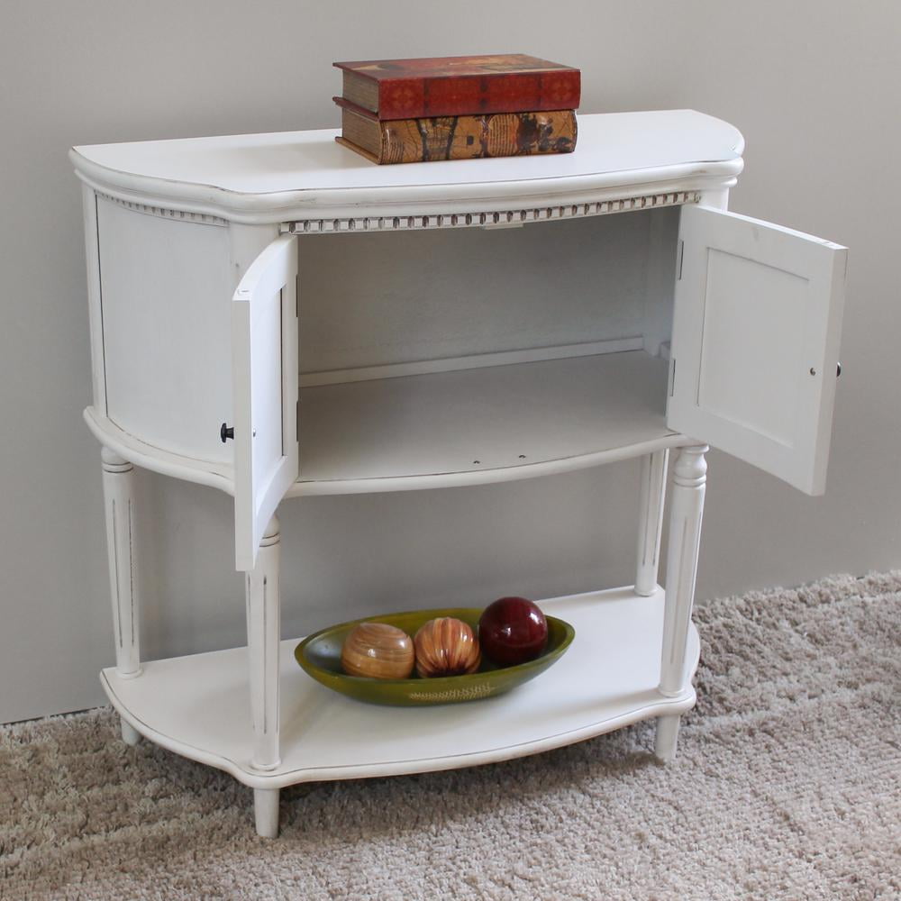 Windsor Carved Wood Two Door Console Table-Antique White - Walmart.com