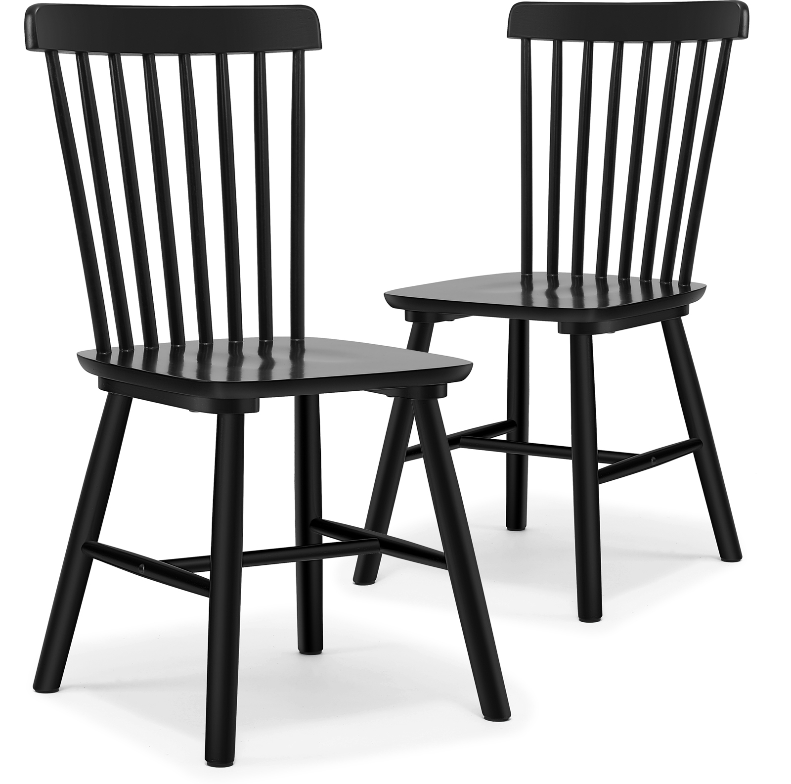 Windsor Dining Chair Set of 2, Spindle Back Wooden Chairs for Kitchen ...