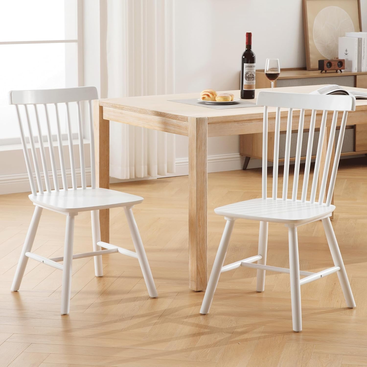 Windsor Dining Chairs Set of 2 French Country Solid Wood Side Chair ...