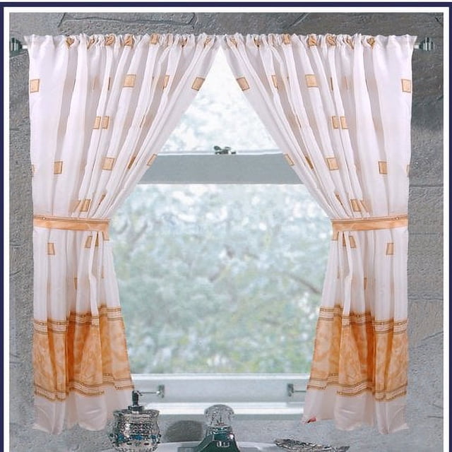"Windsor" Fabric Window Curtain in Ivory - Walmart.com