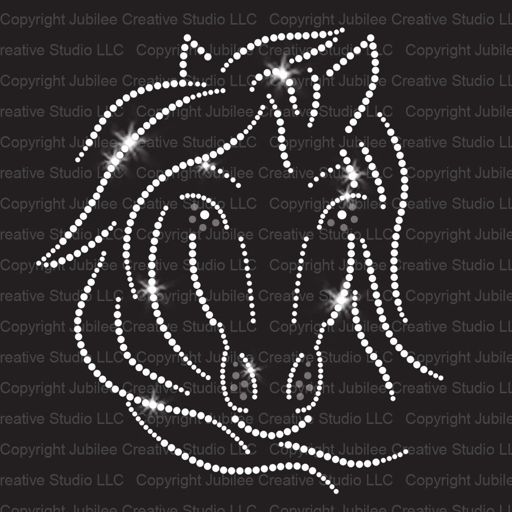 Windsor Horse Rodeo Iron-on Clear Rhinestone Transfer by JCS ...