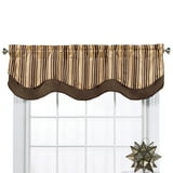 Collections Etc, Windsor Jacquard Layered Valance, 56"x17", Brown ...