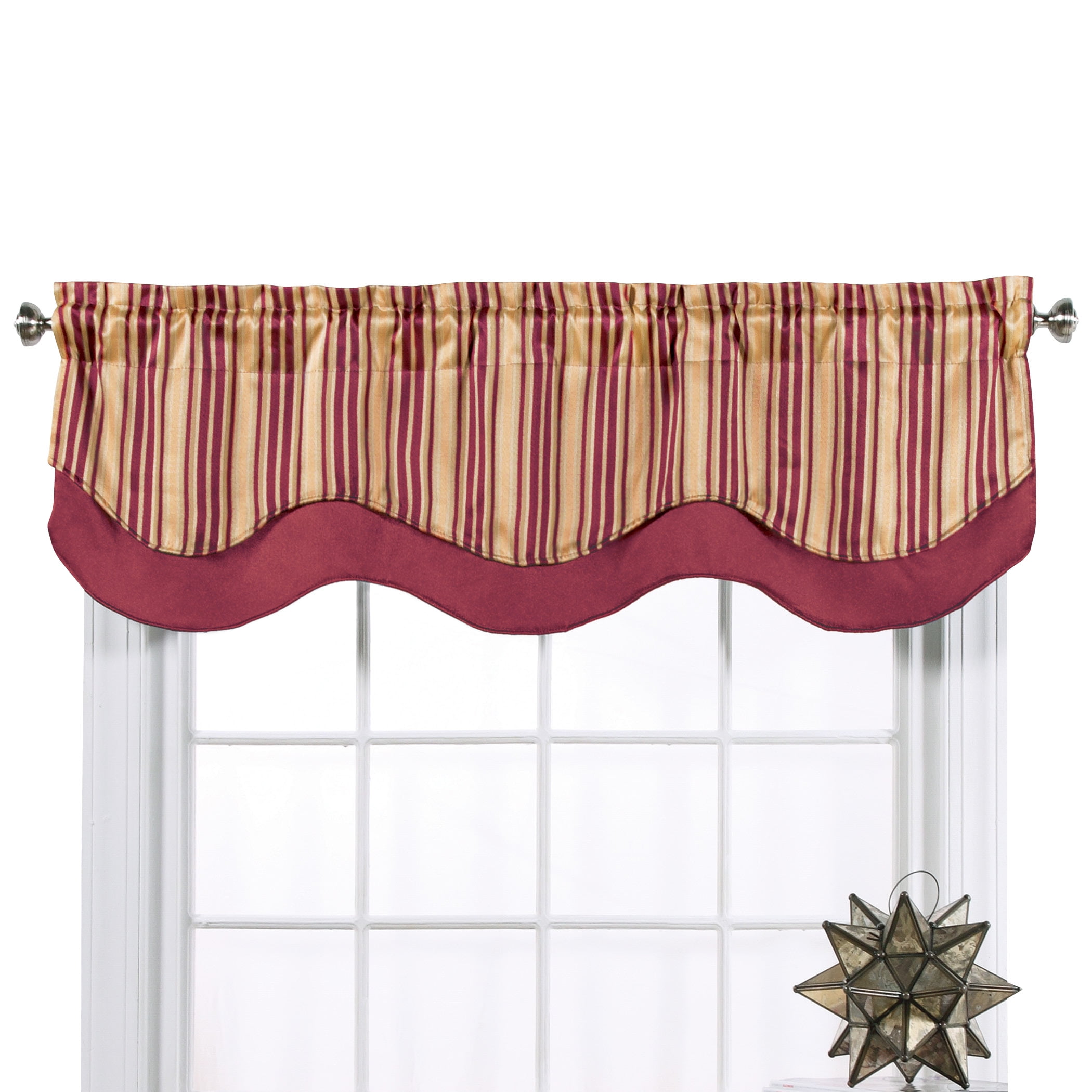 Windsor Jacquard Layered Valance - Walmart.com