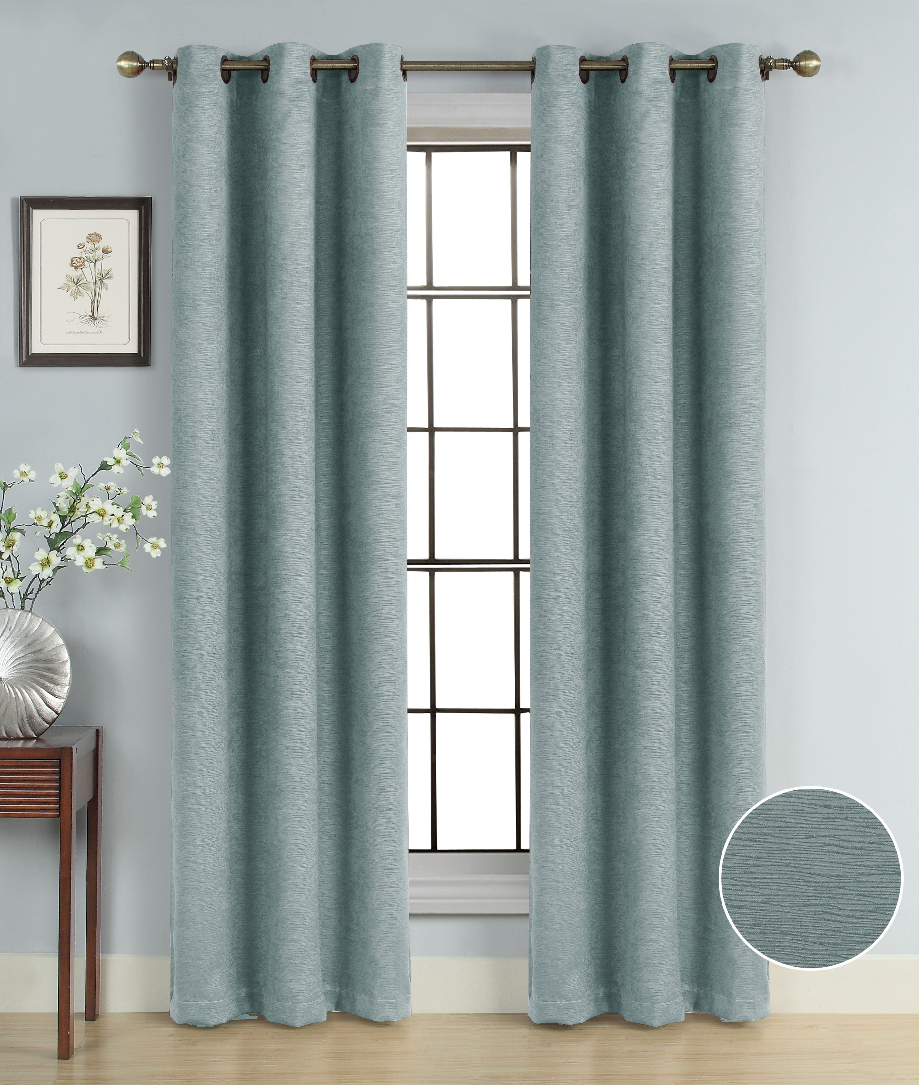 Harper Lane Aqua Blackout Curtain 40x84 Polyester Home Drapes - Walmart.com