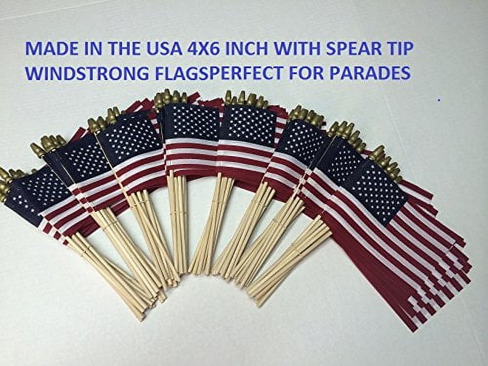 Windstrong Lot of -100-4x6 Inch US American Hand Held Stick Flags With ...