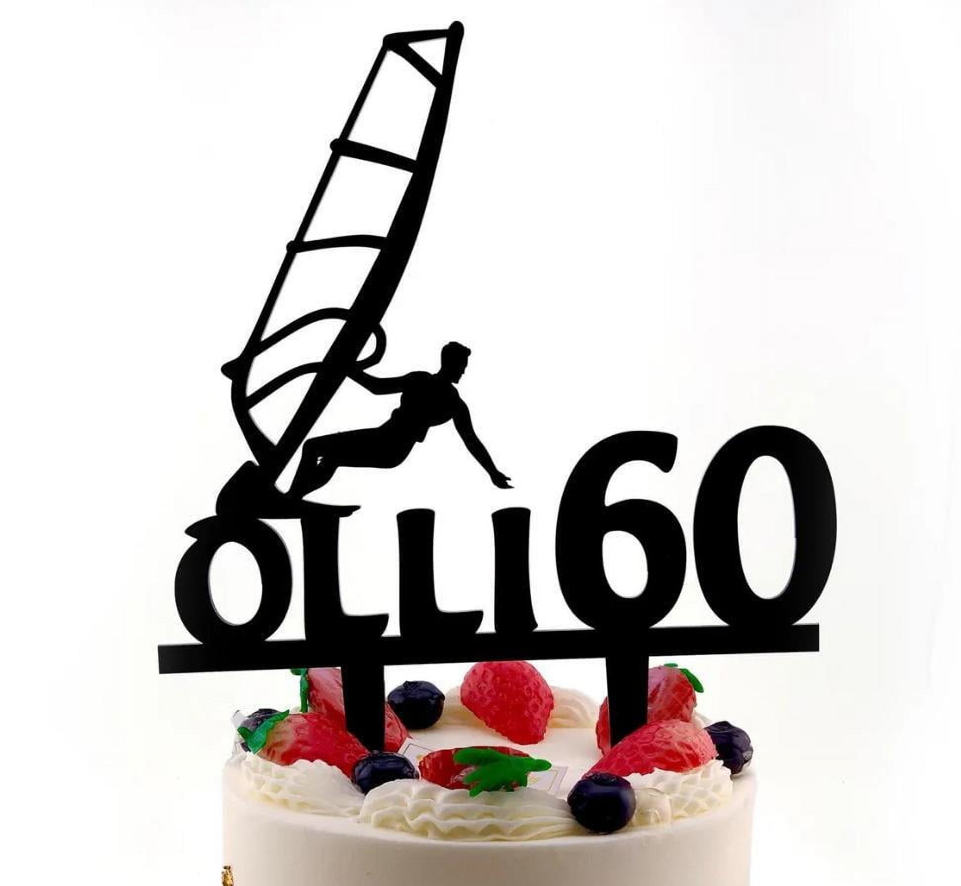 Windsurf Cake Topper, Wind Surfing Birthday Decoration, Name and Age ...