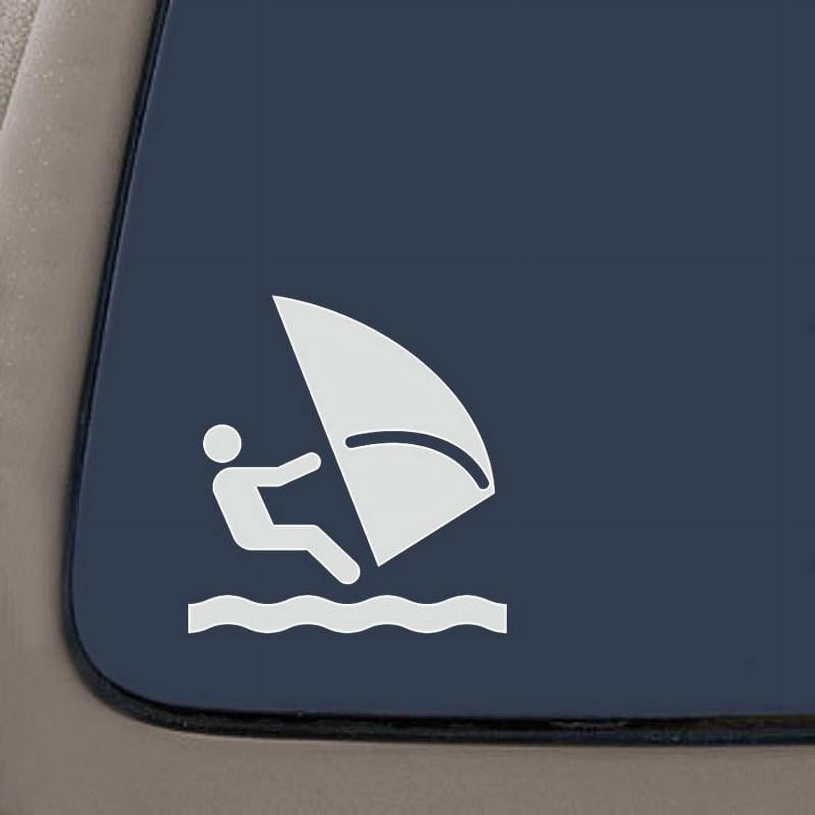 Windsurf Decal Sticker | 5.5-Inches Tall | White Vinyl Decal | Car ...