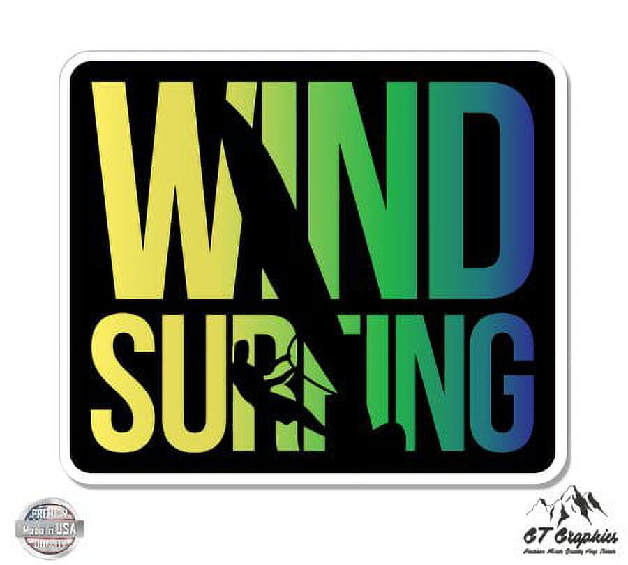 Windsurfing - 8" Vinyl Sticker - For Car Laptop I-Pad - Waterproof ...