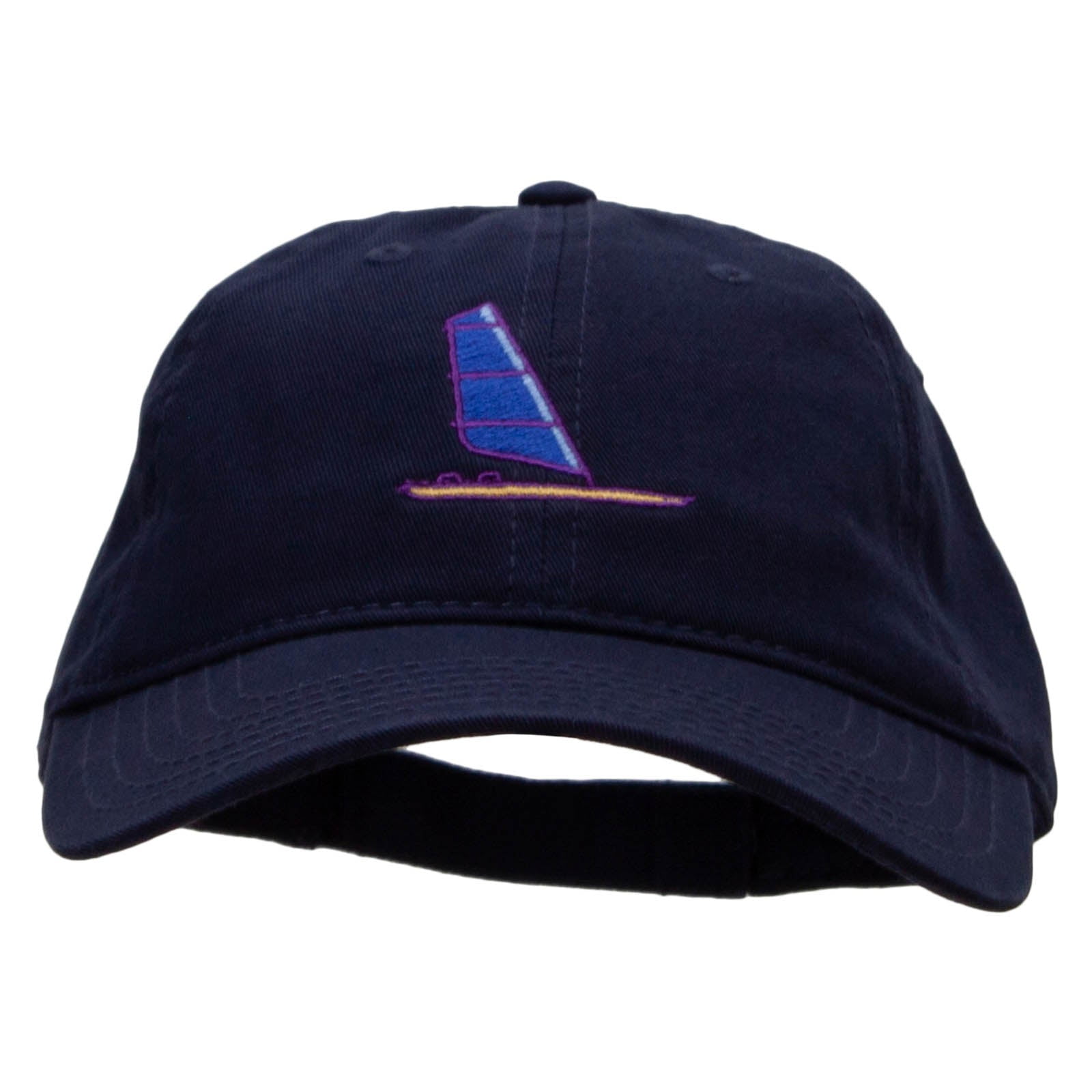 Windsurfing Boat Embroidered Garment Washed Cotton Twill Cap - Navy ...