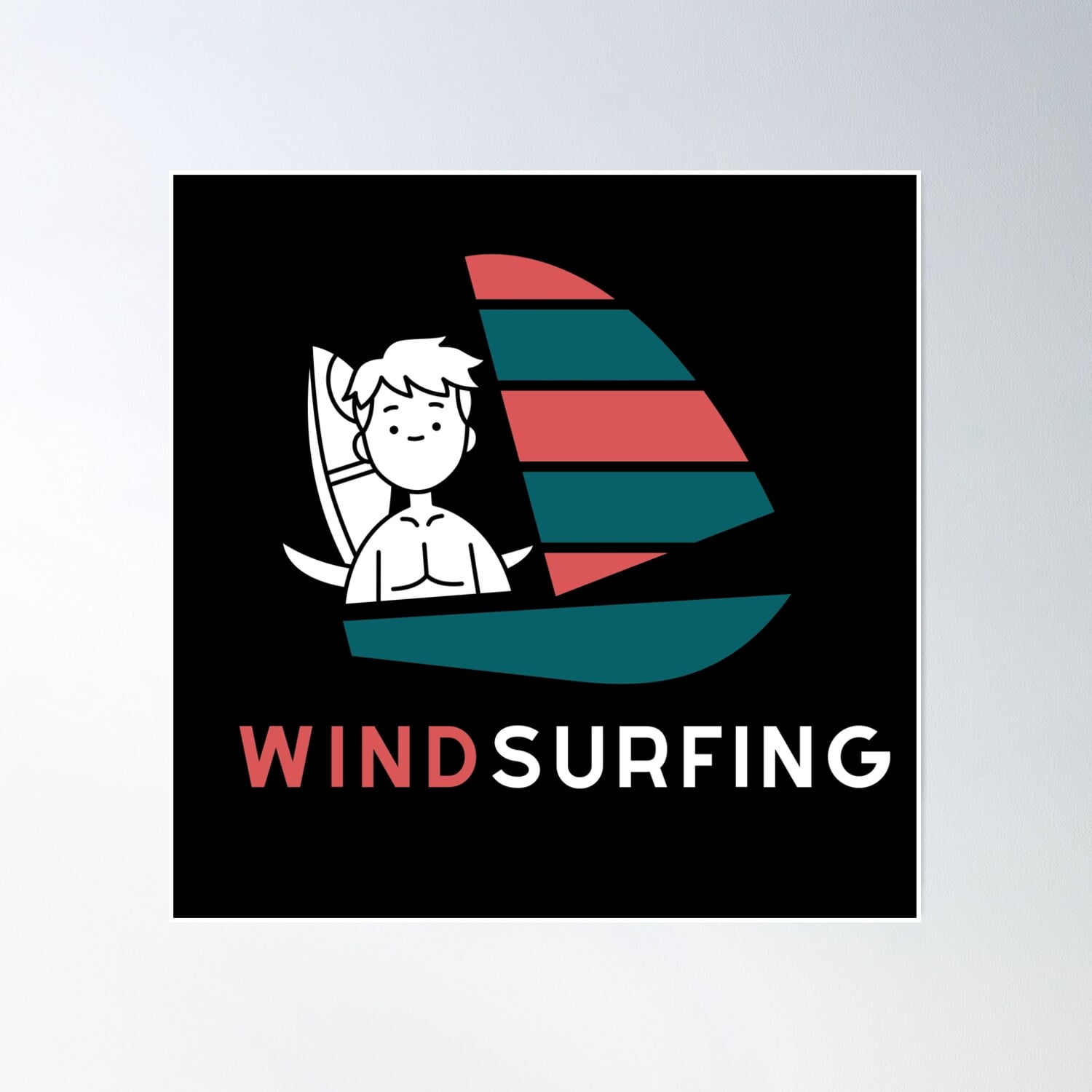 Windsurfing Poster Wall Art, Modern Wall Decor, 30x30 UNFRAMED ...