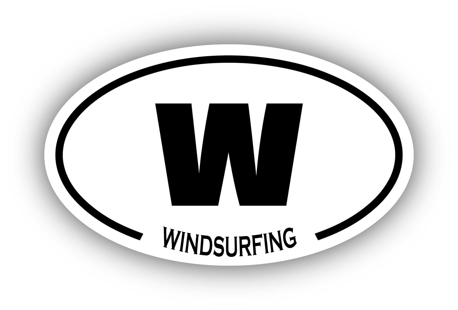 Windsurfing W Oval Bumper Sticker 3M Vinyl Decal 3 in x 5 in - Walmart.com