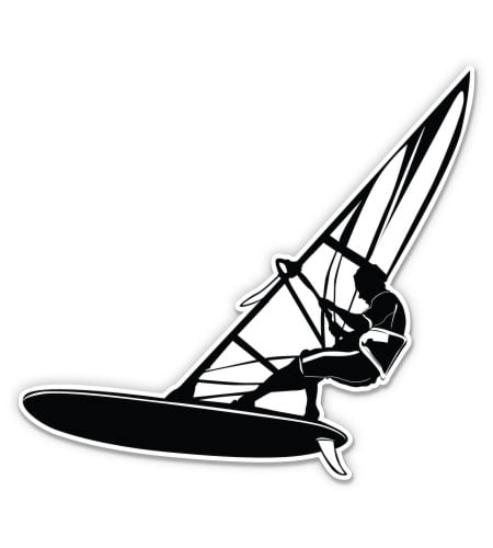 Windsurfing Winsurfer - 3" Vinyl Sticker - For Car Laptop Water Bottle ...