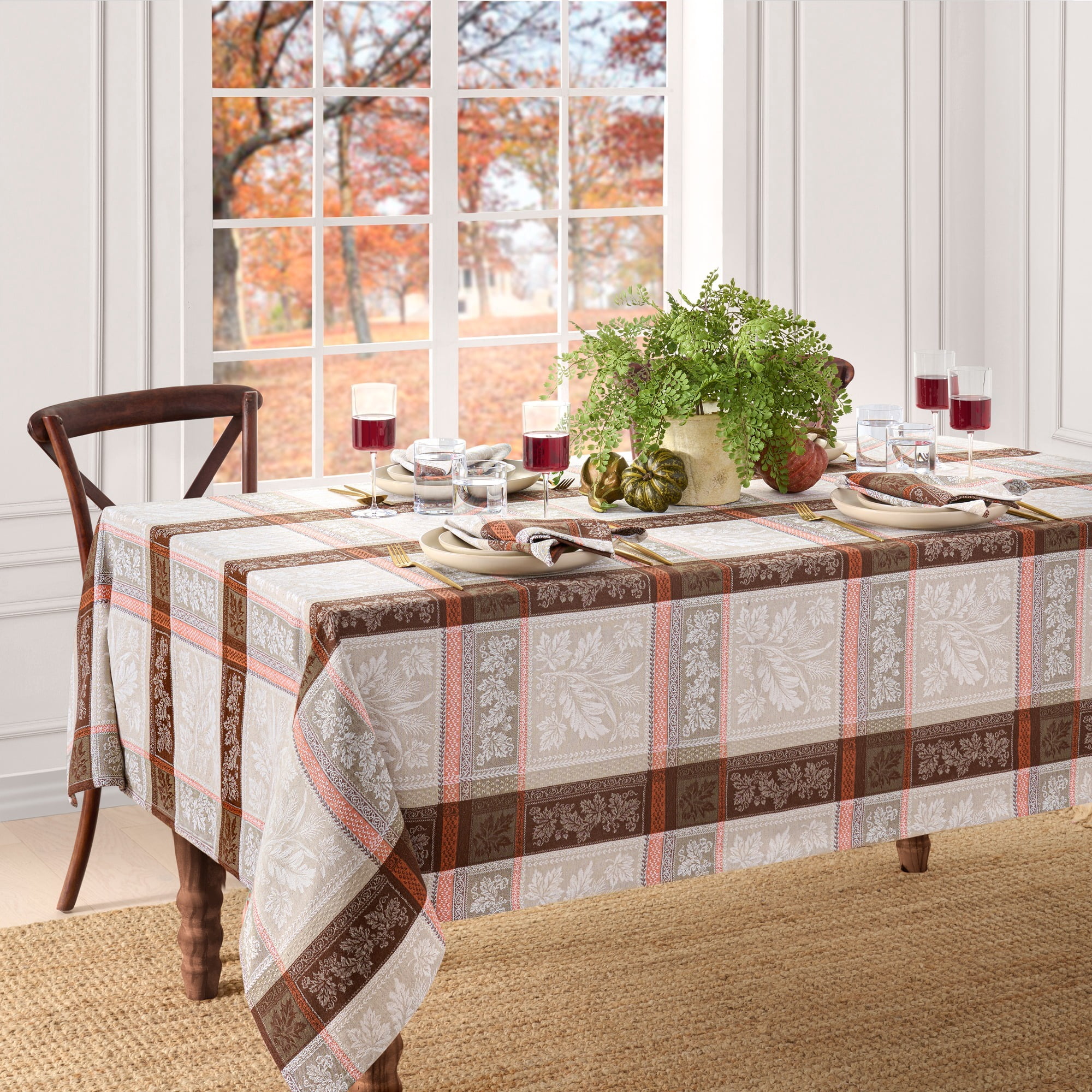Elrene Home Fashions Windswept Harvest Jacquard Tablecloth, Multicolor ...