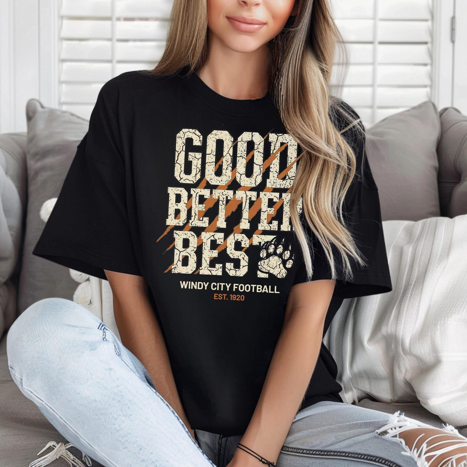 Windy City Football Vintage T-Shirt, Good Better Best Retro Tee ...