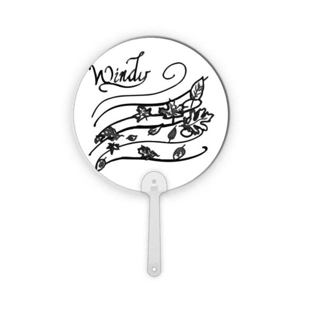 Windy Weather Hand Painted Pattern Plastic Round Handheld Fan ...