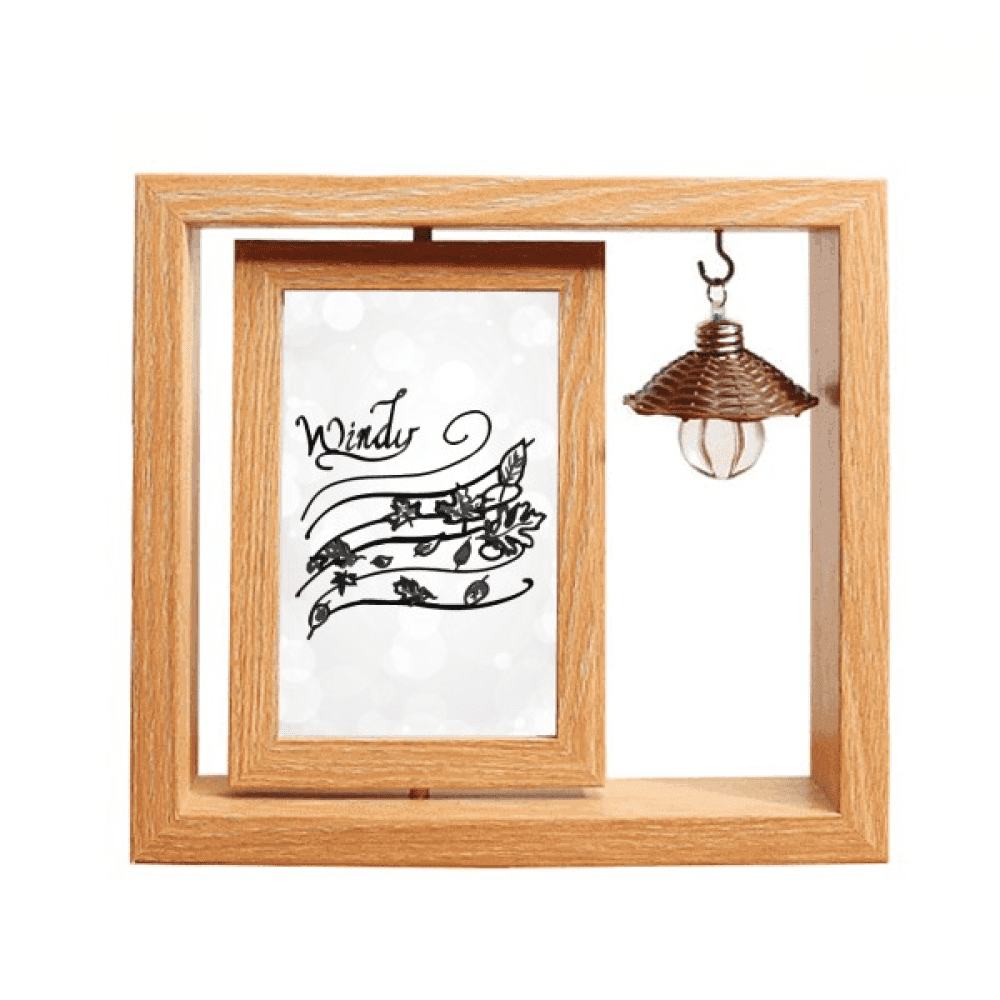 Windy Weather Hand Painted Pattern Wooden Rotating Picture Photo Frame ...