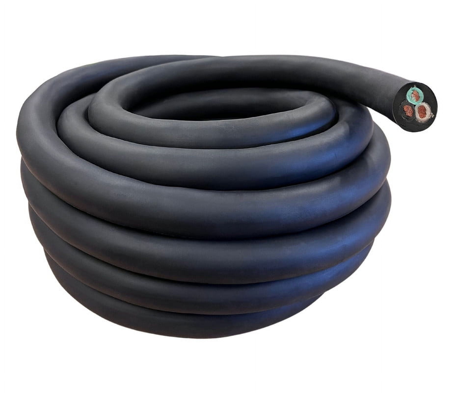 WindyNation 15 Feet 10/3 10 Gauge 3 Conductor Black SOOW Cable ...