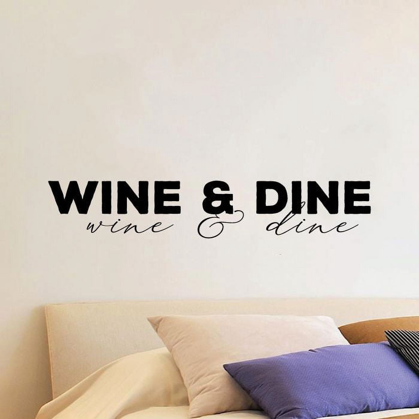 Wine And Dine - Fine Dining Wine Night Wine Glass Silhouette Vinyl Wall ...