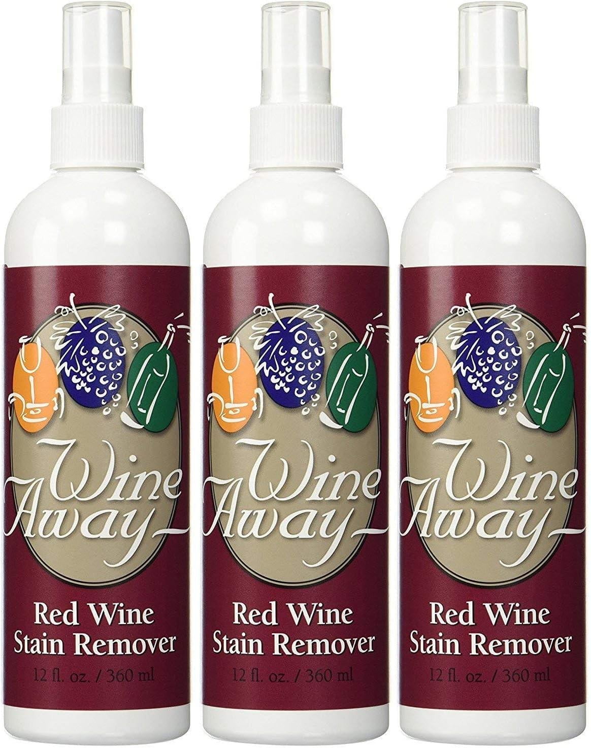 Wine Away Red Wine Stain Remover 3 Pack Spray for Clothing Carpet ...