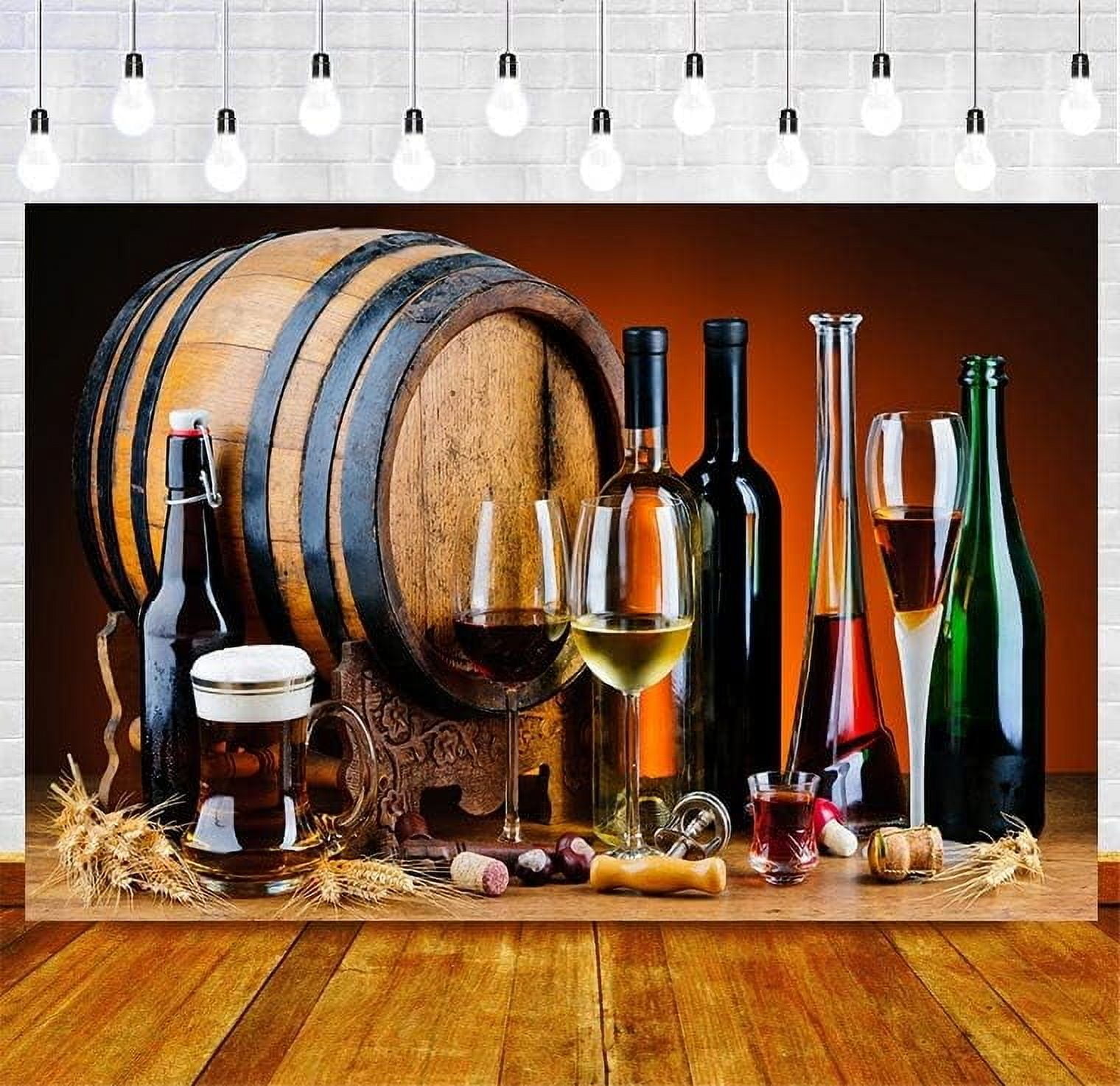 Wine Backdrop 7x5ft French Vineyard Wine Bottle Wine Glass Barrel ...