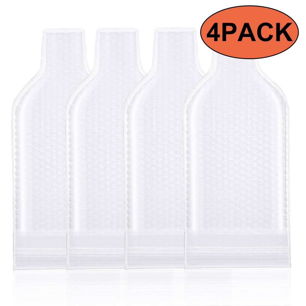4-Pack Reusable Wine Bags, Travel Bottle Protector Sleeve, Leak-Proof ...