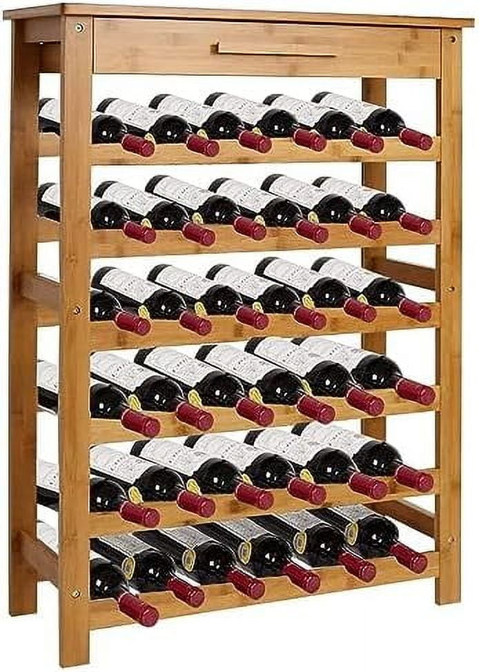 Wine Bamboo Liquor Cabinet - 36 Bottle Wine Storage Shelf Displayer ...