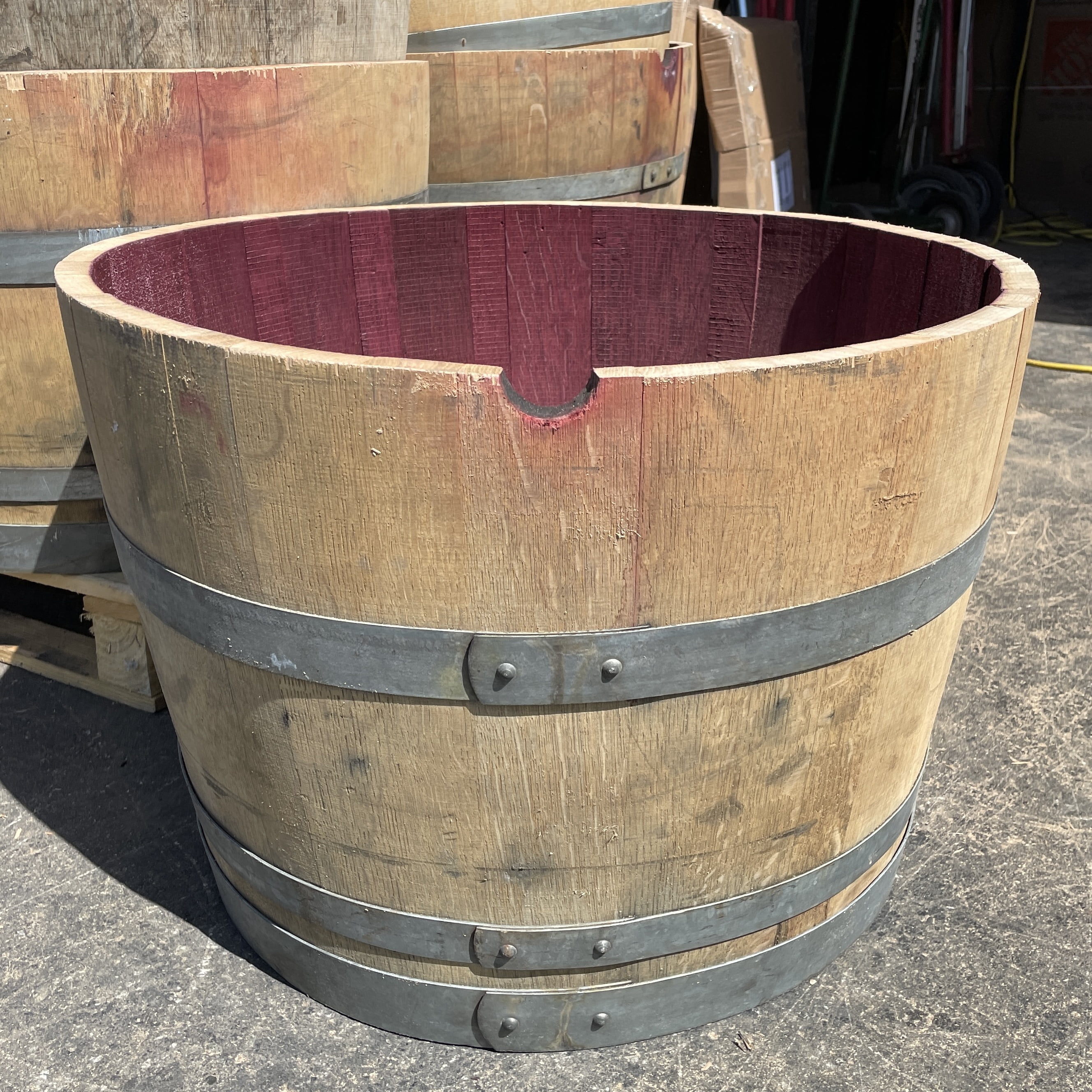 Half Wine Barrel Planters for Garden