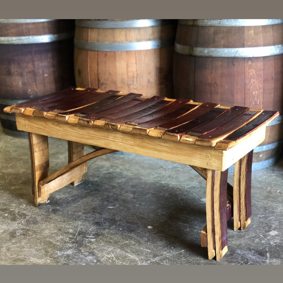 Wine Barrel Long Bench - Walmart.com