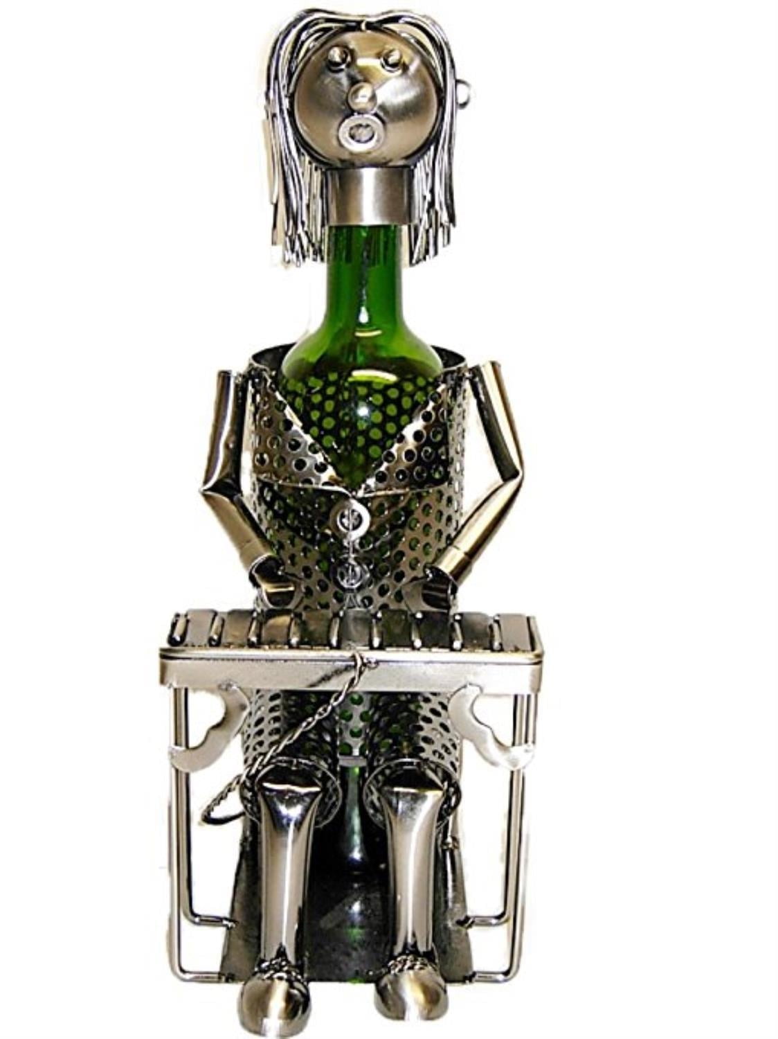Wine Bodies Pianist Metal Wine Bottle Holder With Silver Finish ZB530 ...
