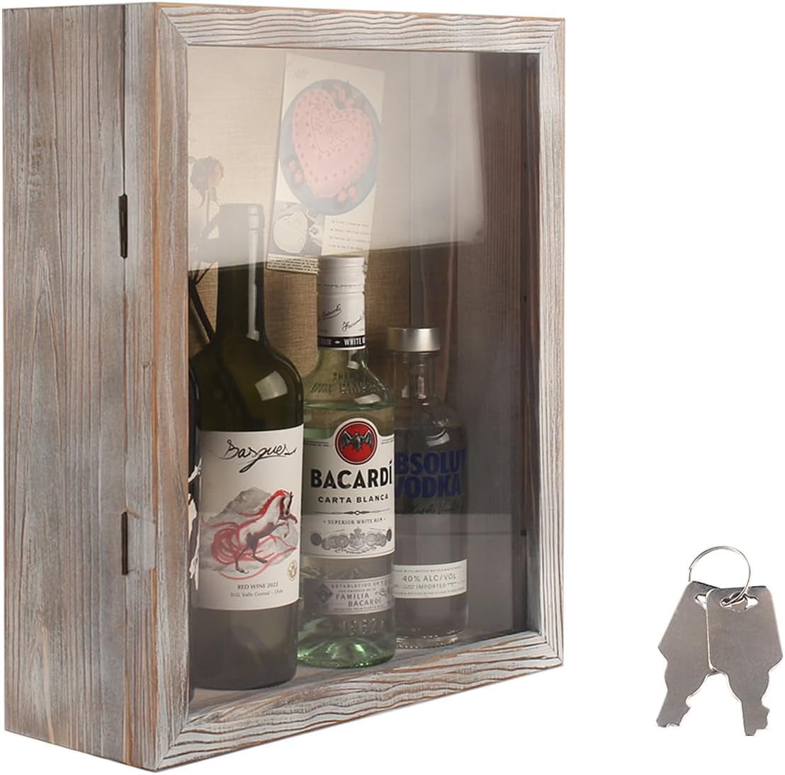 Wine Bottle Display Case 12”X17” Wooden Deep Shadow Box Vintage Box ...